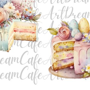 Watercolor Pastel Easter Treats Clipart Easter Eggs PNG Digital Image ...