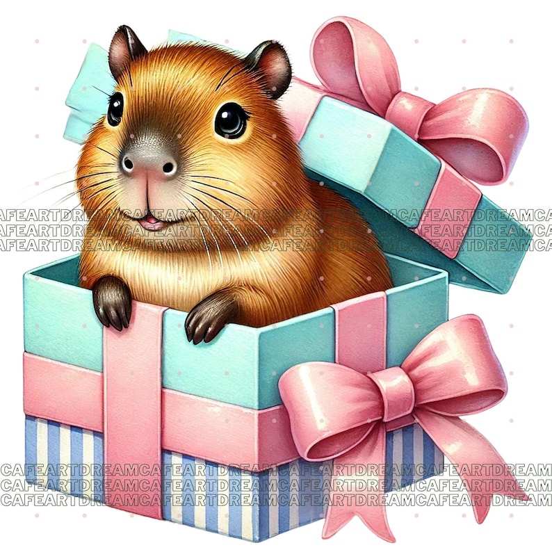Capybara Birthday Clipart Bundle – 50 PNG Cute Party Animals, Cute ...