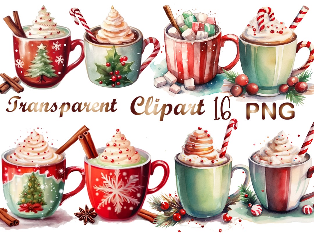 16 Watercolor Hot Chocolate Clipart, Watercolor Hot Cocoa PNG ...
