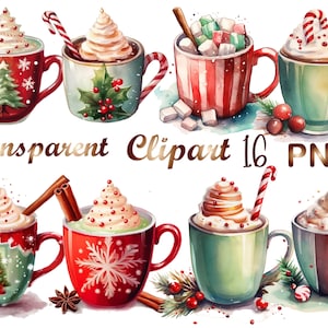 16 Watercolor Hot Chocolate Clipart, Watercolor Hot Cocoa PNG ...