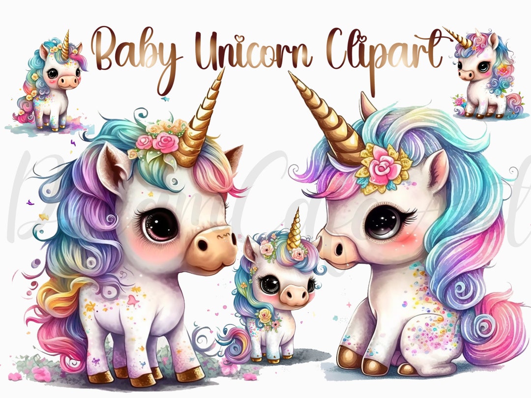 11 PNG, Baby Unicorn Watercolor Clipart Png, Unicorn Сlip Art, Cute ...