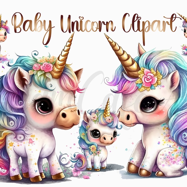 Unicorn Clipart Birthday - Etsy