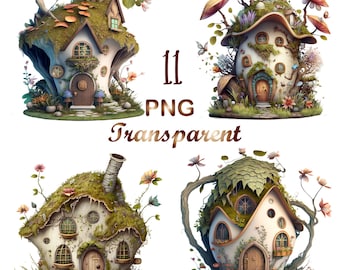 16 Fairy House Clipart PNG, Fairy Clipart, Fairy House, Digital Planner ...