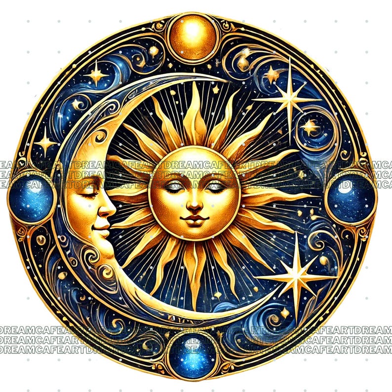 60 Mystical Moon Clipart PNG Bundle – Fantasy, Magical, Celestial ...