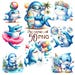 50 PNG, Cute Sharks Clipart Bundle, Watercolor Shark Clipart, Sharks ...
