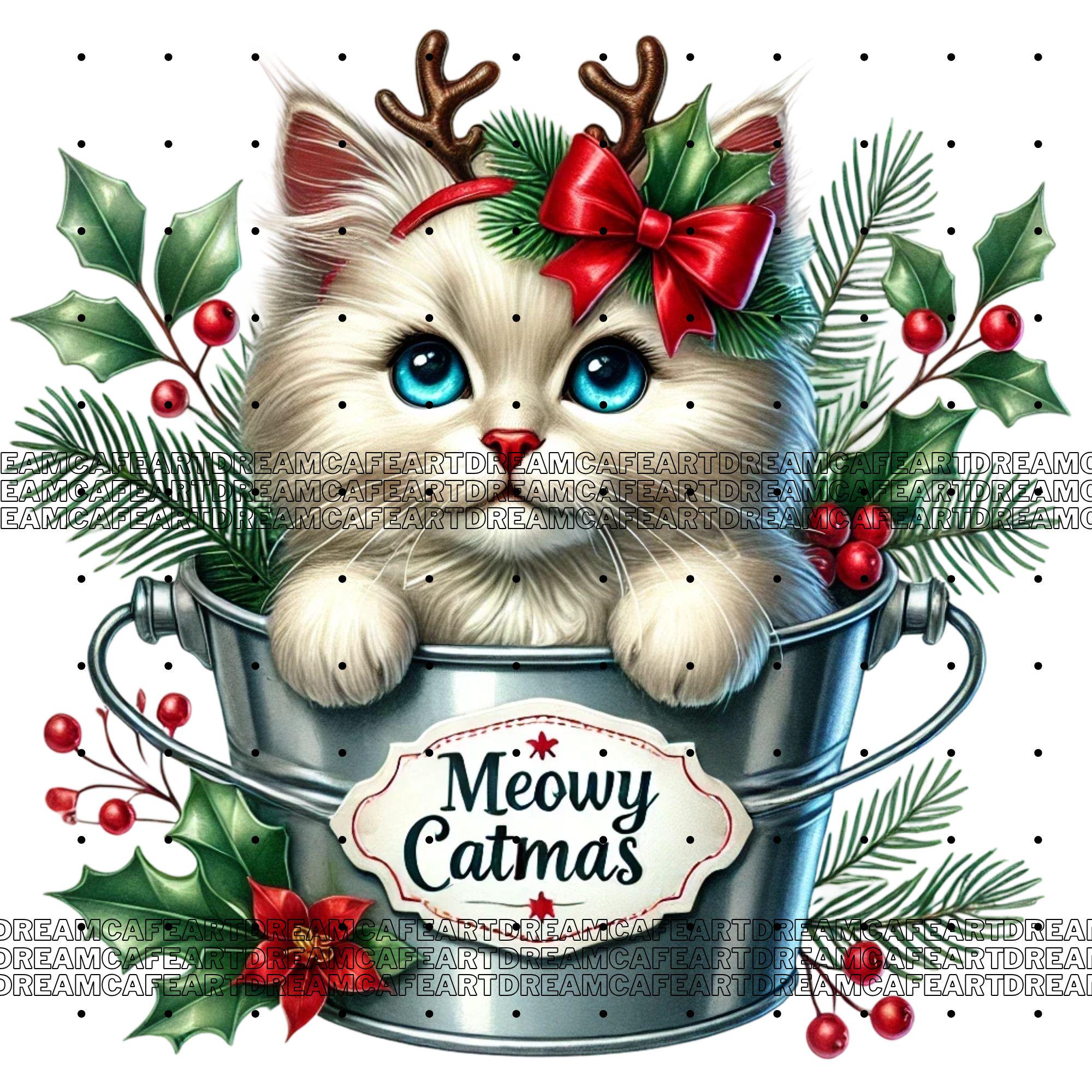 30 PNG Set 7, Christmas Kitten Clipart Bundle, Meowy Christmas Clipart ...