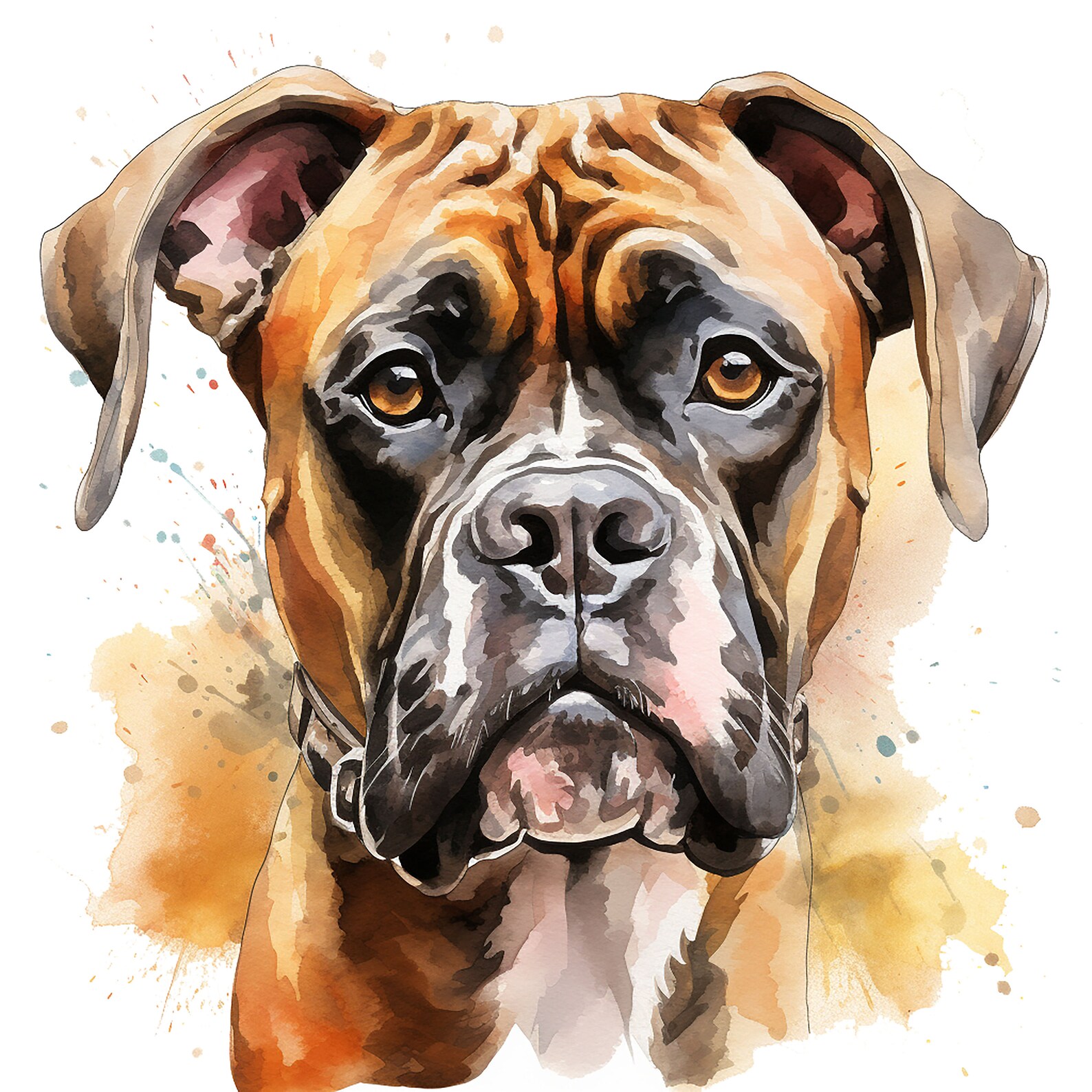 20 Watercolor Boxer Dog Clipart PNG, Miniature Dog Clipart, Boxer Dog ...