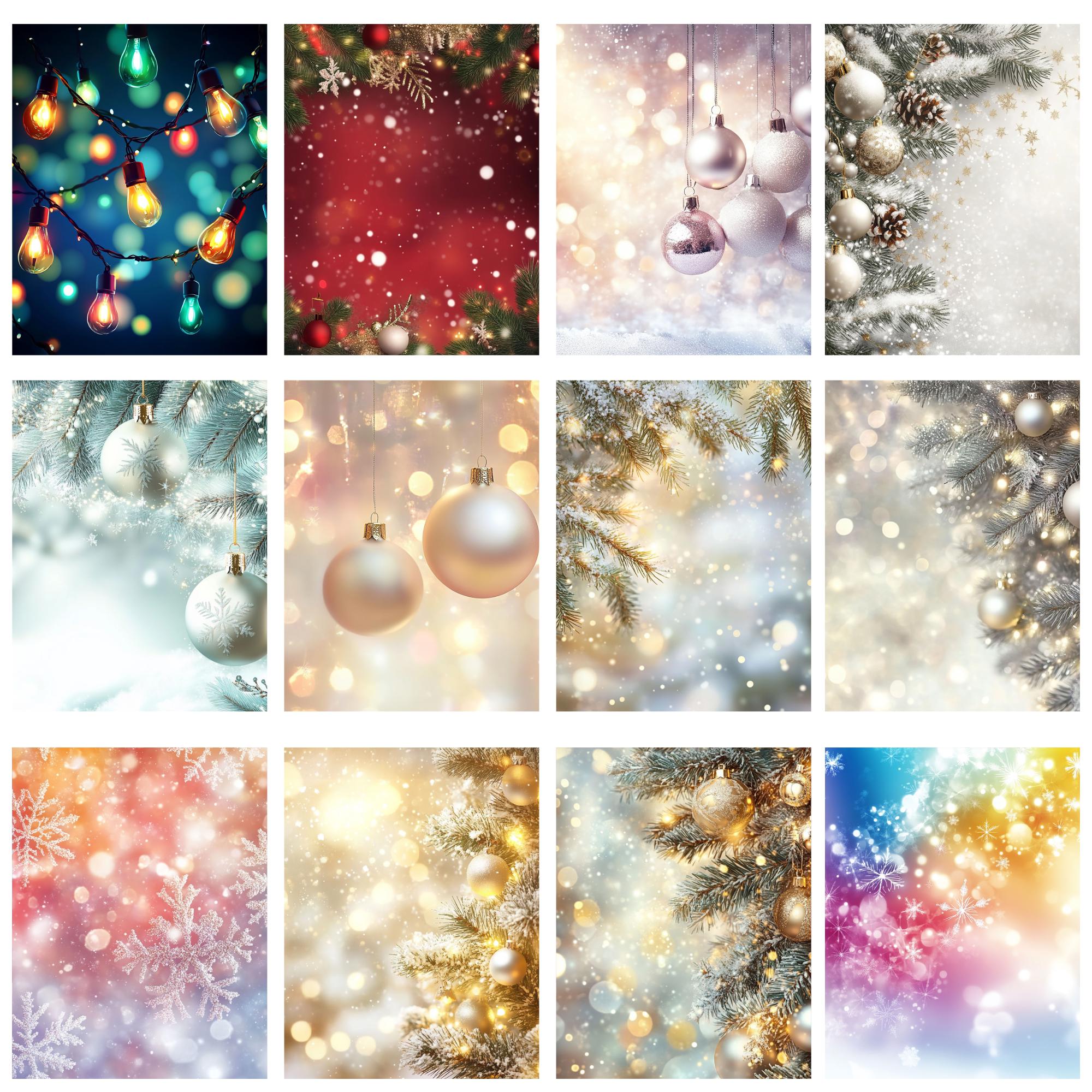 260 Jpgs Christmas Bokeh Digital Backdrops, Christmas Digital Backdrops ...