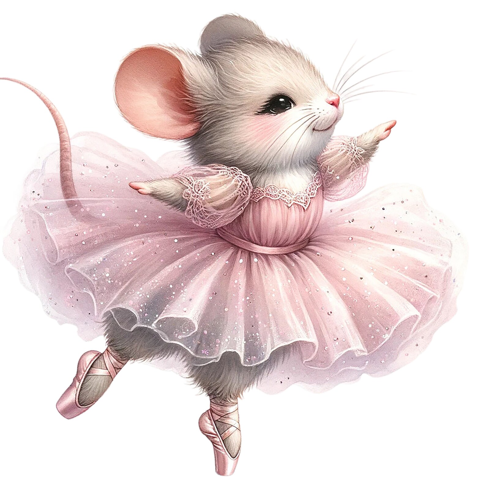 21 PNG Little Mouse Ballerinas Clipart Bundle, Cute Mouse Ballet ...