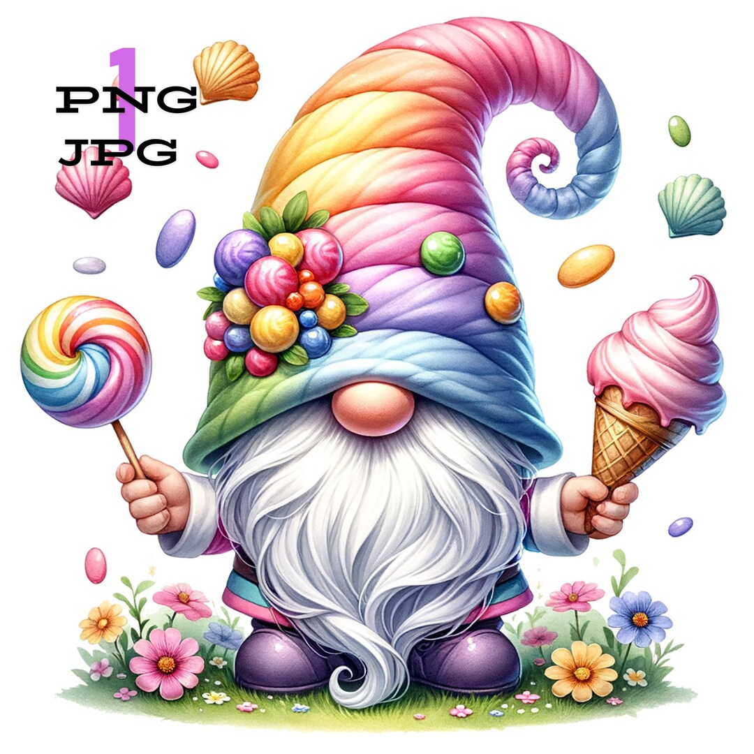 1 PNG,JPG, Summer Ice Cream Png,gnome Ice Cream Sublimation Design ...