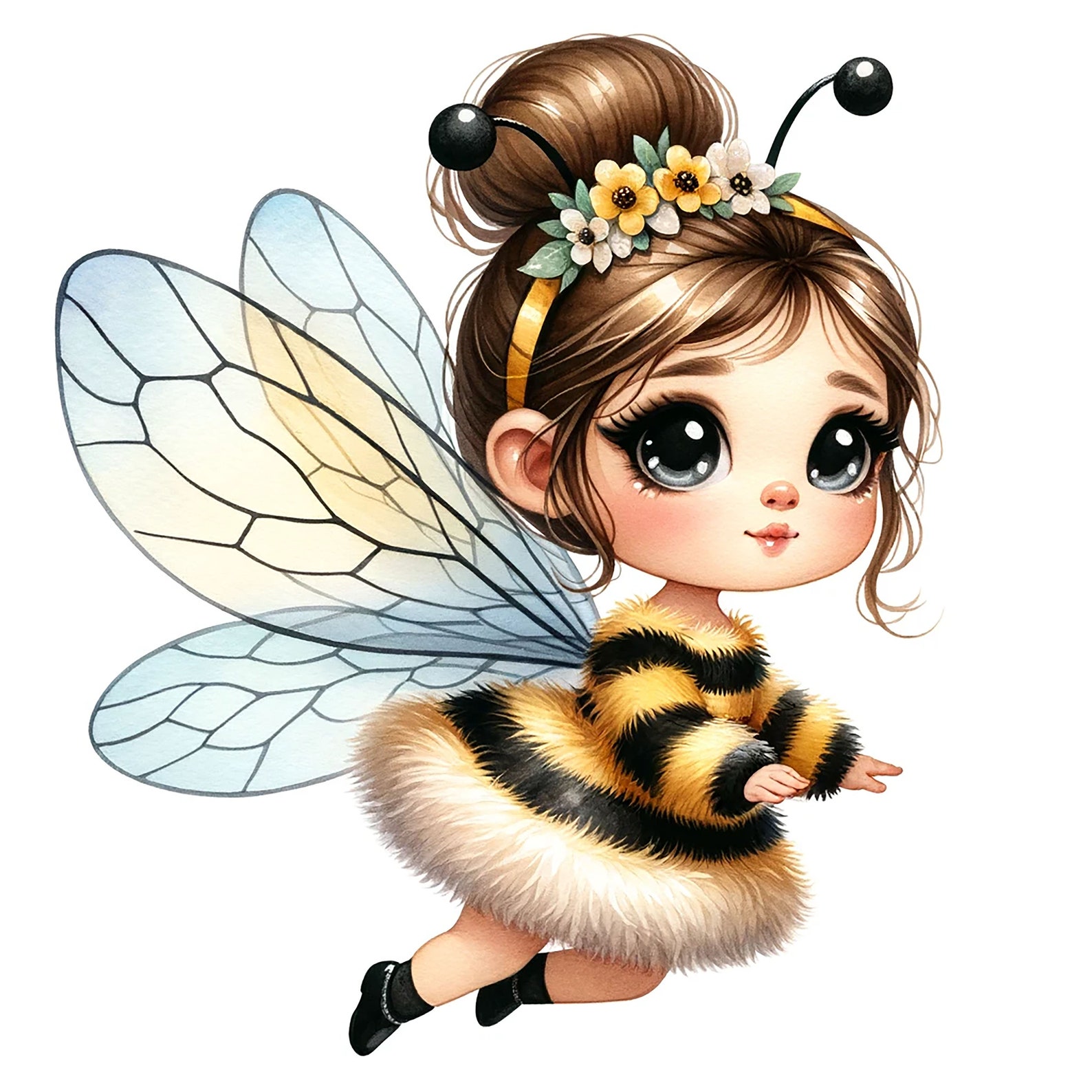 27 PNG Bee Fairy Clipart Bundle, Bee Fairy Clipart, Watercolor Bee ...