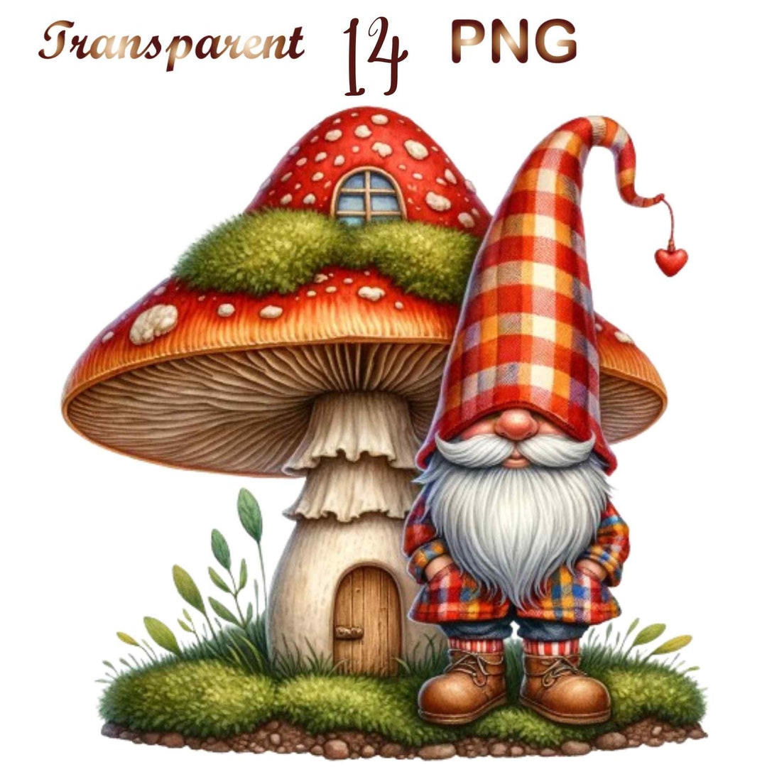 14 Gnome Clipart Bundle, Gnome Clipart, Gnome Png, Gnome Graphics ...