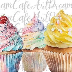 Watercolor Pastel Easter Treats Clipart Easter Eggs PNG Digital Image ...