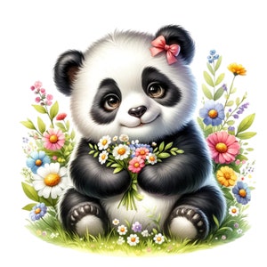 31 PNG, Cute Panda Clipart, Adorable Panda Clipart Bundle, Panda Pack ...