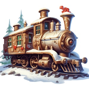 13 Christmas Train Clipart PNG, Christmas Clipart, Winter Clipart ...