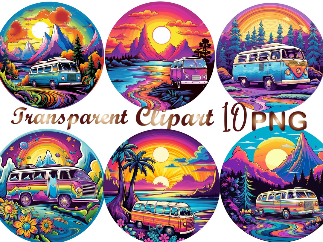 10 Watercolor Camper Vans Clipart PNG, Camping Clipart,camper Adventure ...