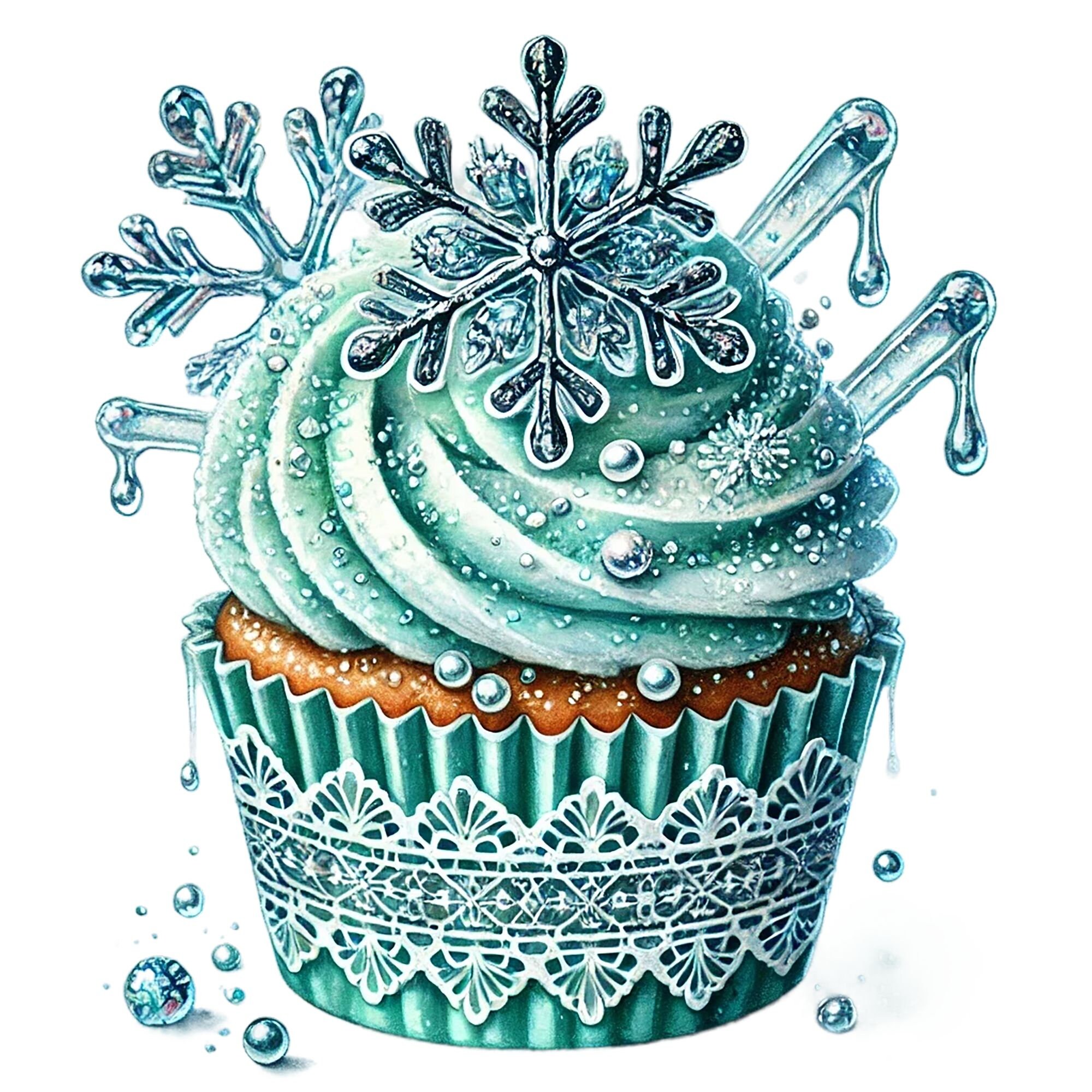 40 JPG, Christmas Cupcake Clipart Bundle, Festive Holiday Desserts ...