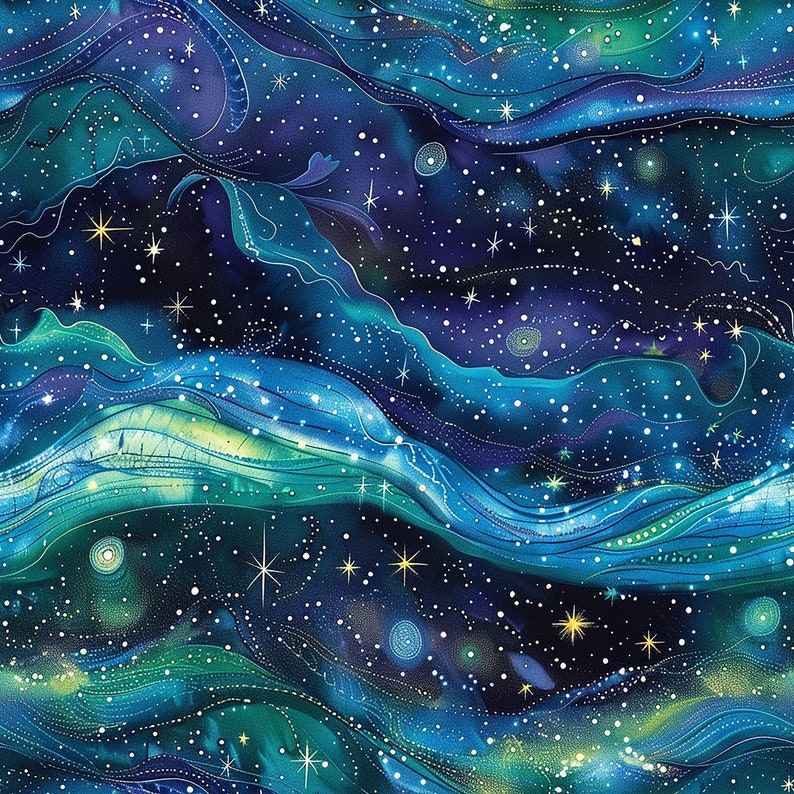 70 Seamless Northern Lights Print,seamless Northern Lights Design ...