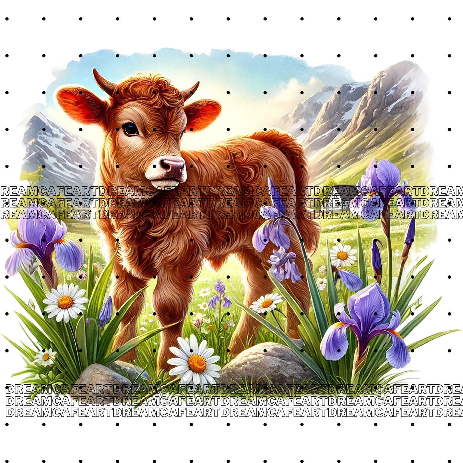 70 PNG Spring Highland Cow Clipart Bundle, Flower Highland Cow Clipart ...