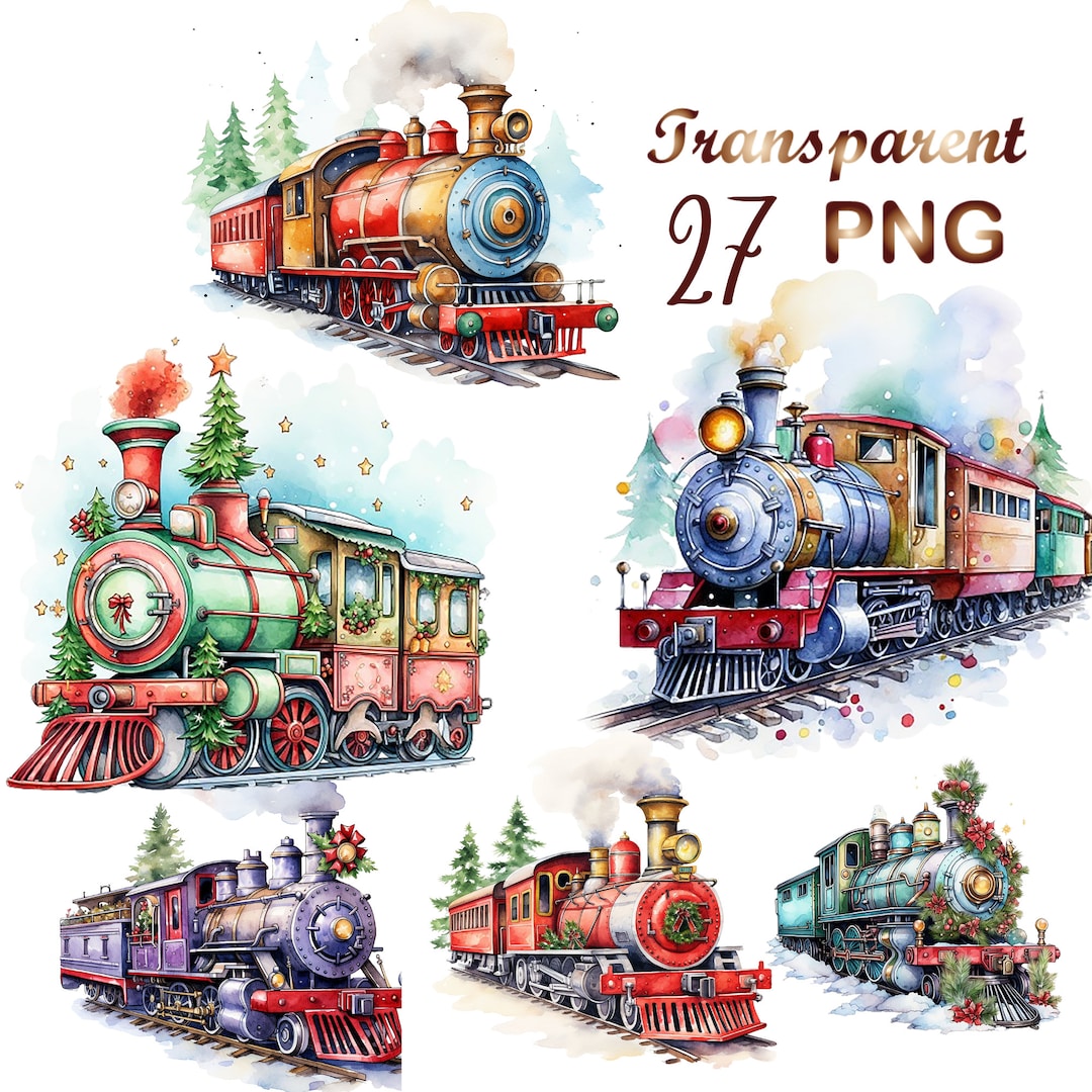 27 Christmas Train Clipart PNG, Christmas Clipart, Winter Clipart ...