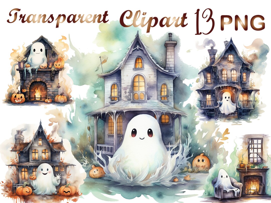 13 PNG, Halloween Clipart, Ghost Clipart PNG, Ghost PNG, Commercial Use ...
