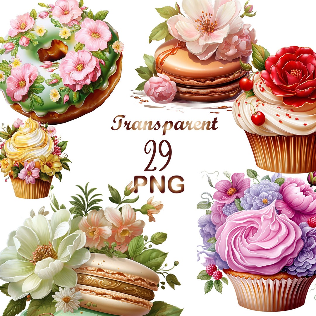 29 Watercolor Cupcake Clipart,png,baking Clipart,dessert Clipart,food ...