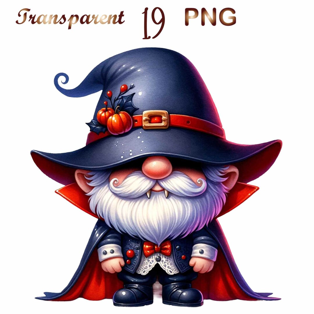 19 Gnome Halloween Clipart,gnome Clipart Bundle, Autumn Gnome Png ...