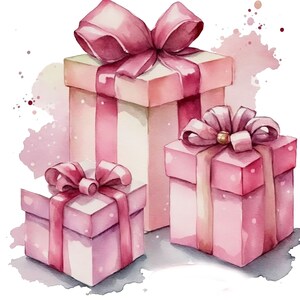 12 Watercolor Gift Boxes Clipart, Jpgs, Commercial Use,digital Paper ...