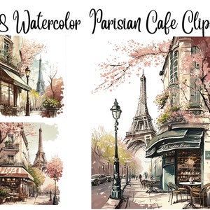 8 Parisian Cafe Clipart, Jpgs, Digital Planner, Paper Crafts ...
