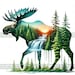 50 PNG Moose Clipart Bundle | Moose Drawing Graphics | Digital Download ...