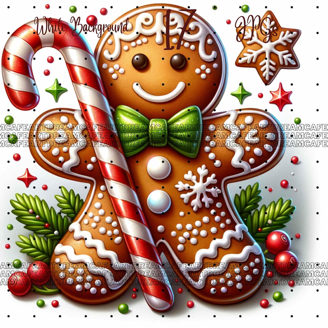 17 Gingerbread Man Clipart, Set1, High Quality Jpgs,digital Download ...