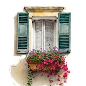 10 Window Flower Box Clipart, Floral Clipart, Window Box Clipart, Window Box Planter, Jpgs ...