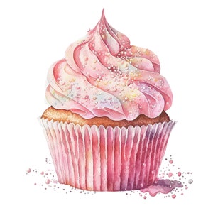 10 Watercolor Cupcake Clipart,png,baking Clipart,dessert Clipart,food ...
