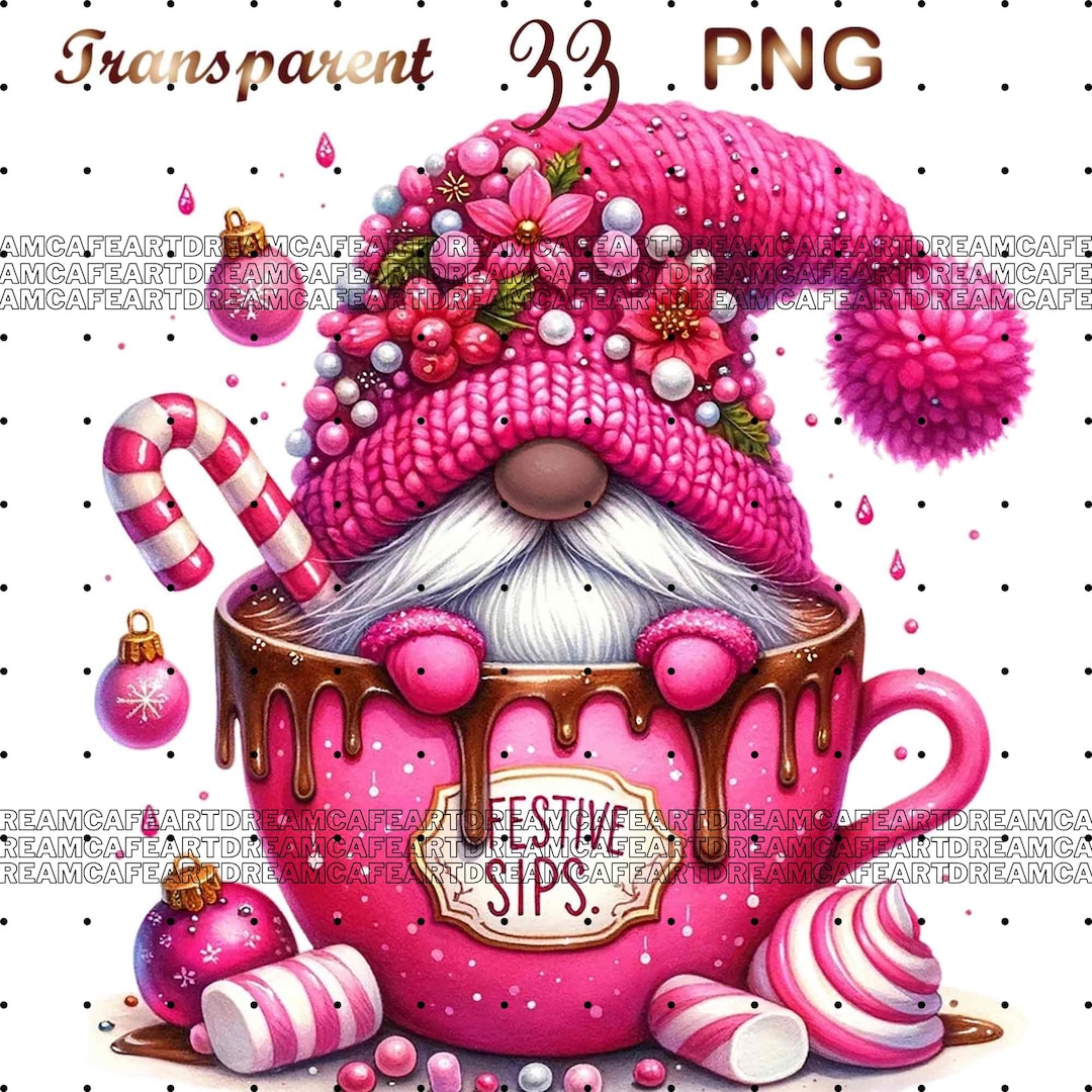 33 PNG, Watercolor Hot Cocoa Gnomes Clipart,christmas Gnomes Clipart ...