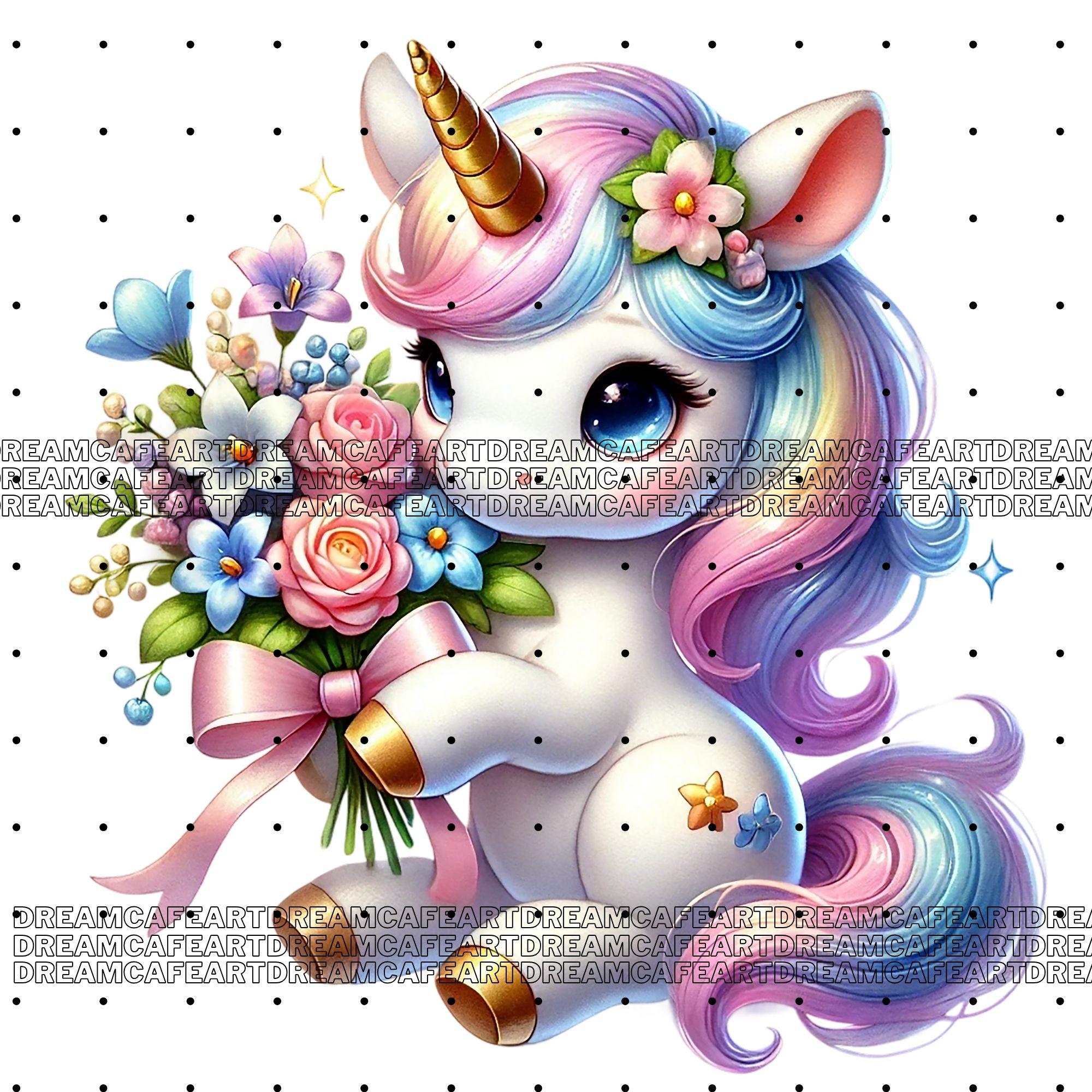 50 PNG Baby Unicorns Clipart Bundle, Magical Unicorn Graphics,cute ...