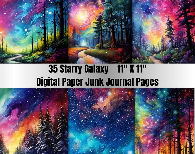 Starry Sky DIGITAL Paper Pack - 8 12x12” Papers - Backgrounds, Space ...