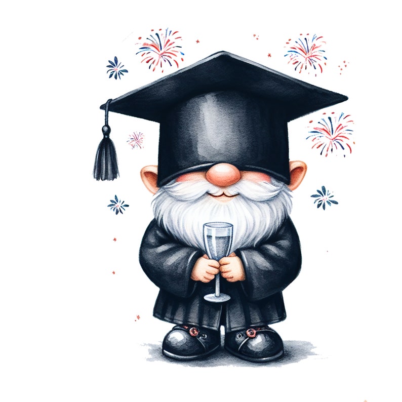 22 PNG, Graduation Gnome Clipart PNG Bundle, Graduation Gnome Clipart ...