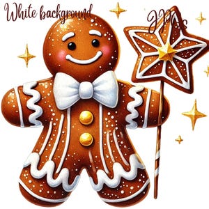 60 JPG, Gingerbread Man Clipart Bundle, Christmas Clipart, Festive ...
