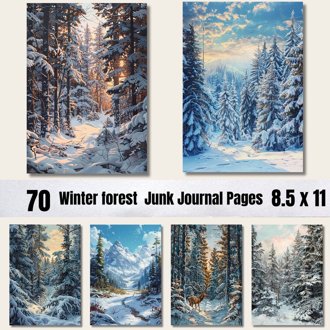 70+ Printable Winter Forest Digital Paper,jpgs, Winter Forest ...