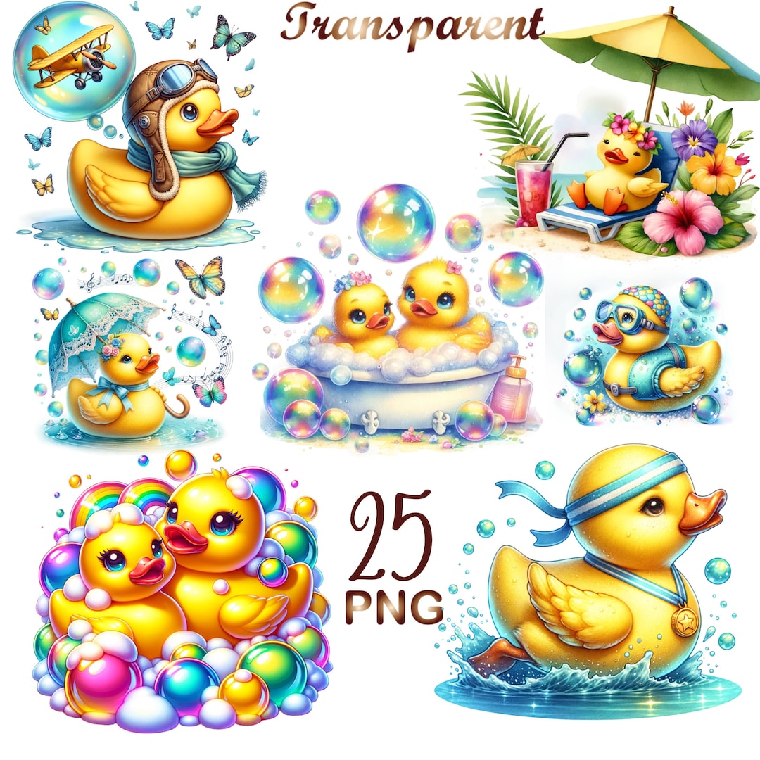 25 PNG, Rubber Duck Clipart Bundle Png, Duck Tshirt, Duck Tshirt Png ...