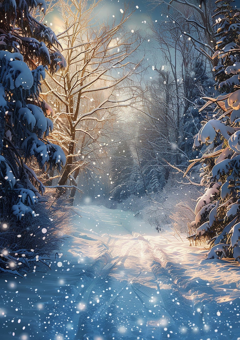 70+ Printable Winter Forest Digital Paper,jpgs, Winter Forest ...