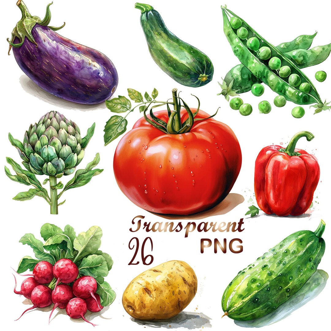 26 Png,watercolor Vegetables Clipart, Food Clipart Set, Potato Clipart ...