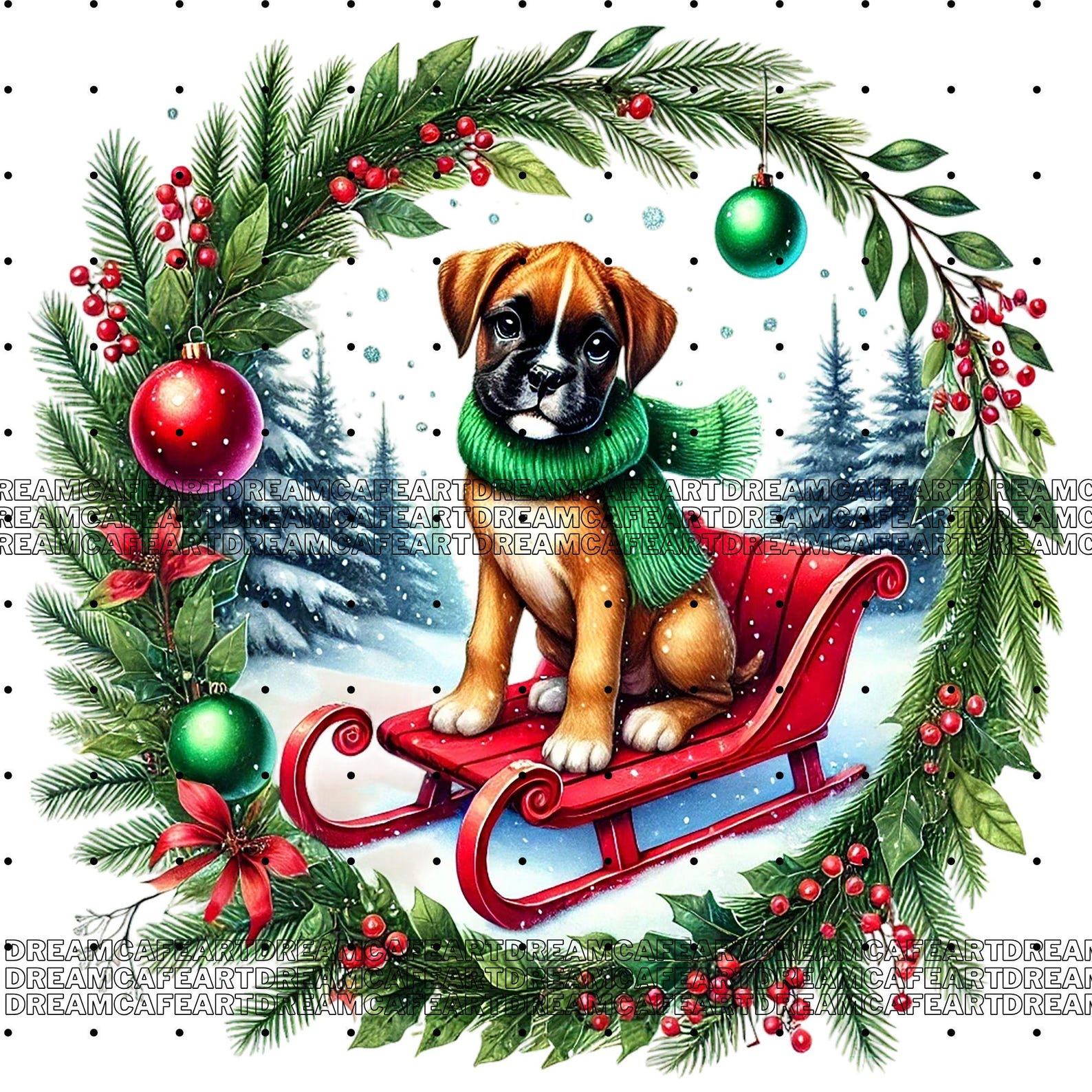 30 PNG, Christmas Boxers Clipart Bundle,festive Dog Illustrations ...