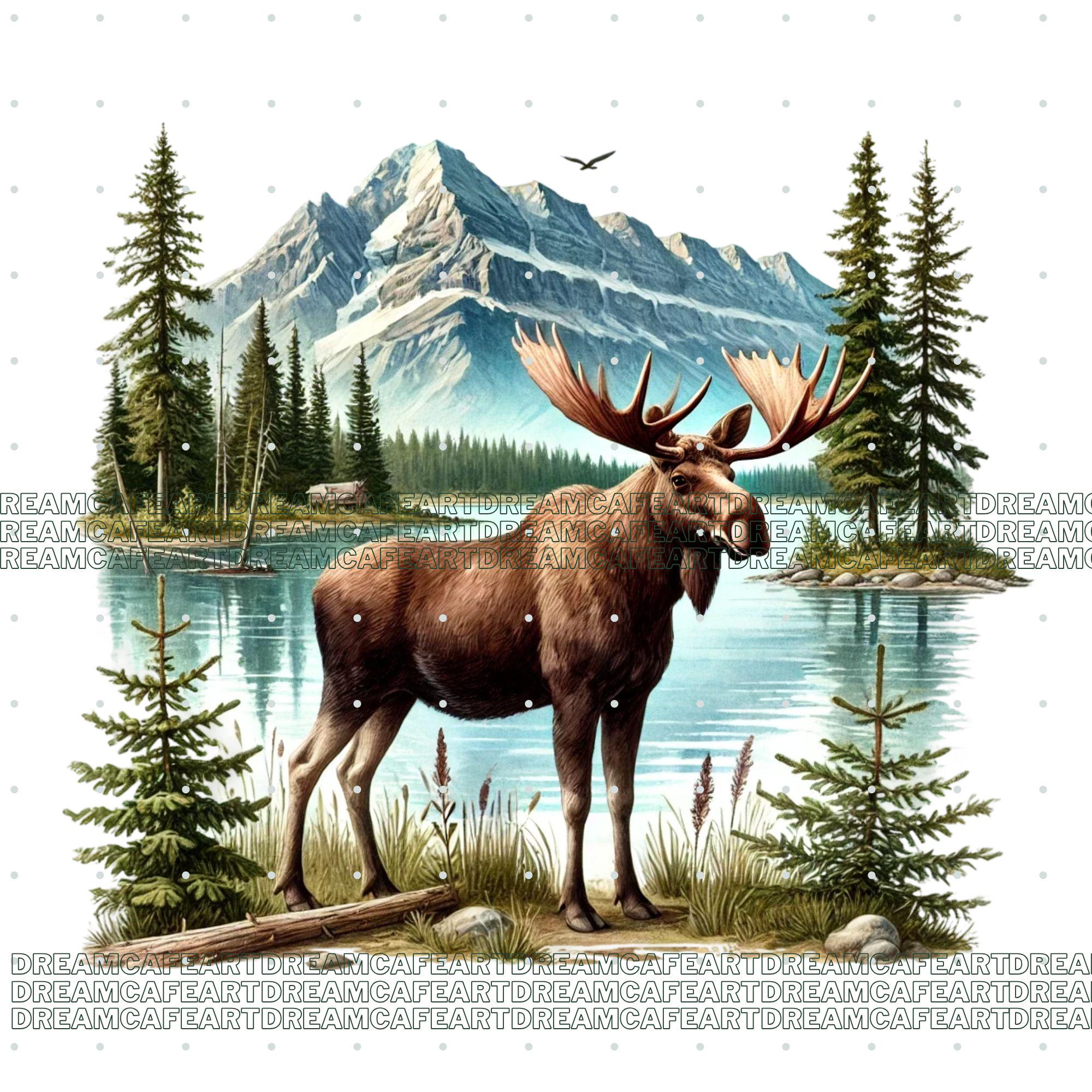 50 PNG Moose Clipart Bundle | Moose Drawing Graphics | Digital Download ...