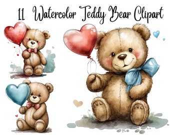 23 Teddy Bear Clipart Jpgs High Quality Digital Planner - Etsy