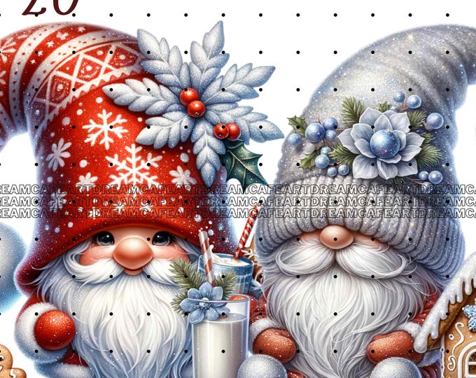 Gingerbread Gnomes Clipart - Set of 14 Festive Holiday Gnomes With ...