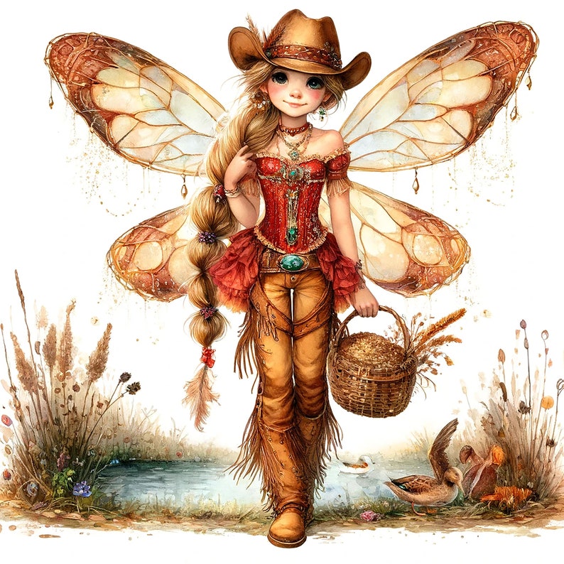 24 JPG, Cowgirl Fairy Clipart Bundle, Cowgirl Clipart, Cowgirl Clipart ...