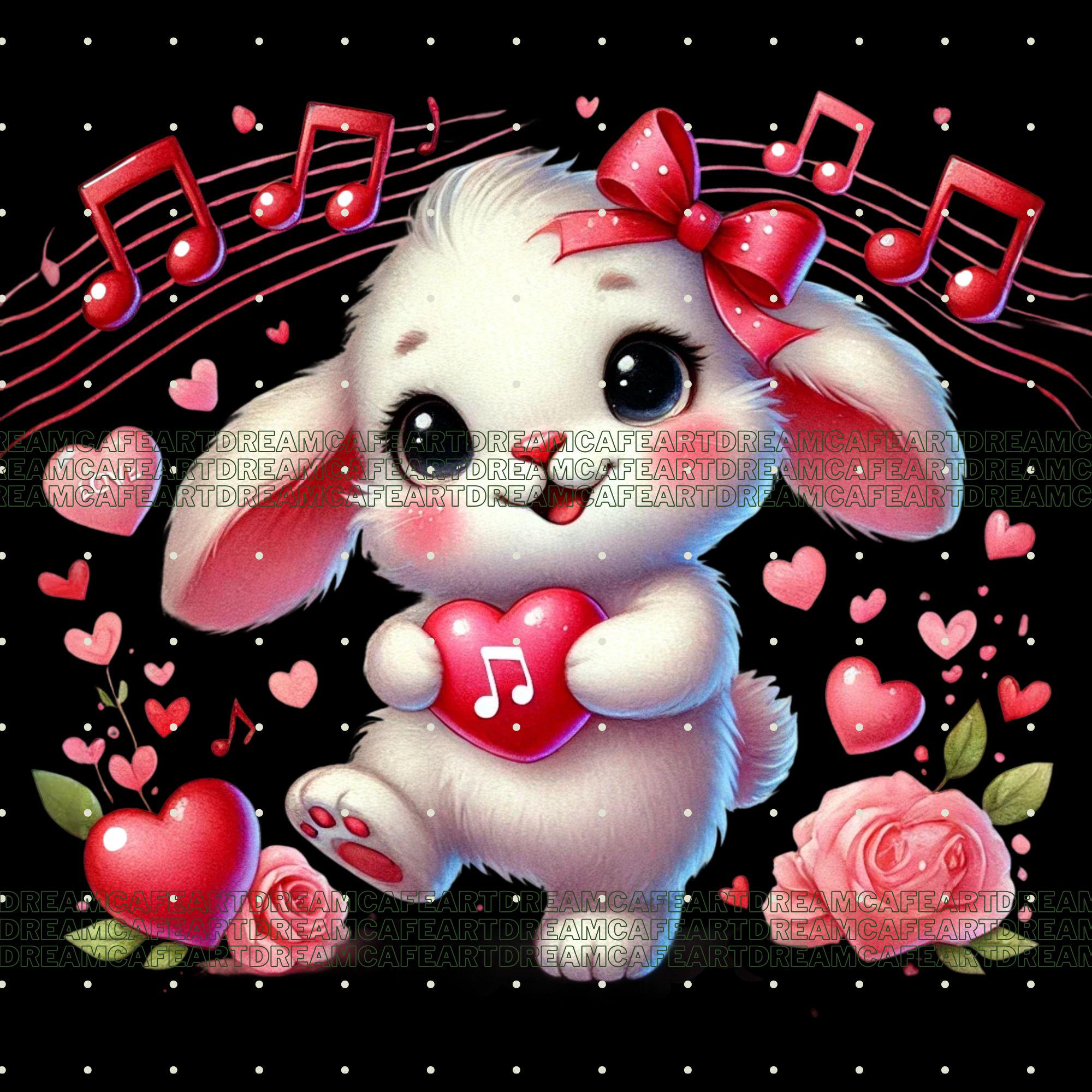 Valentine Bunny Clipart Bundle – 42 Cute Pngs Rabbits, Hearts, Roses ...