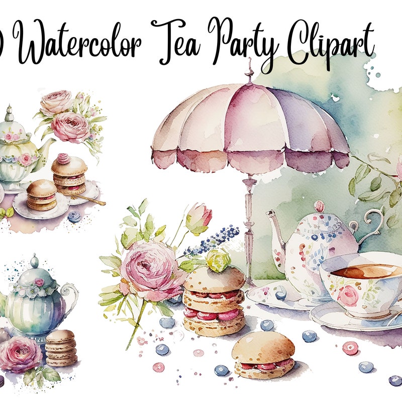 Tea Time Clipart - Etsy