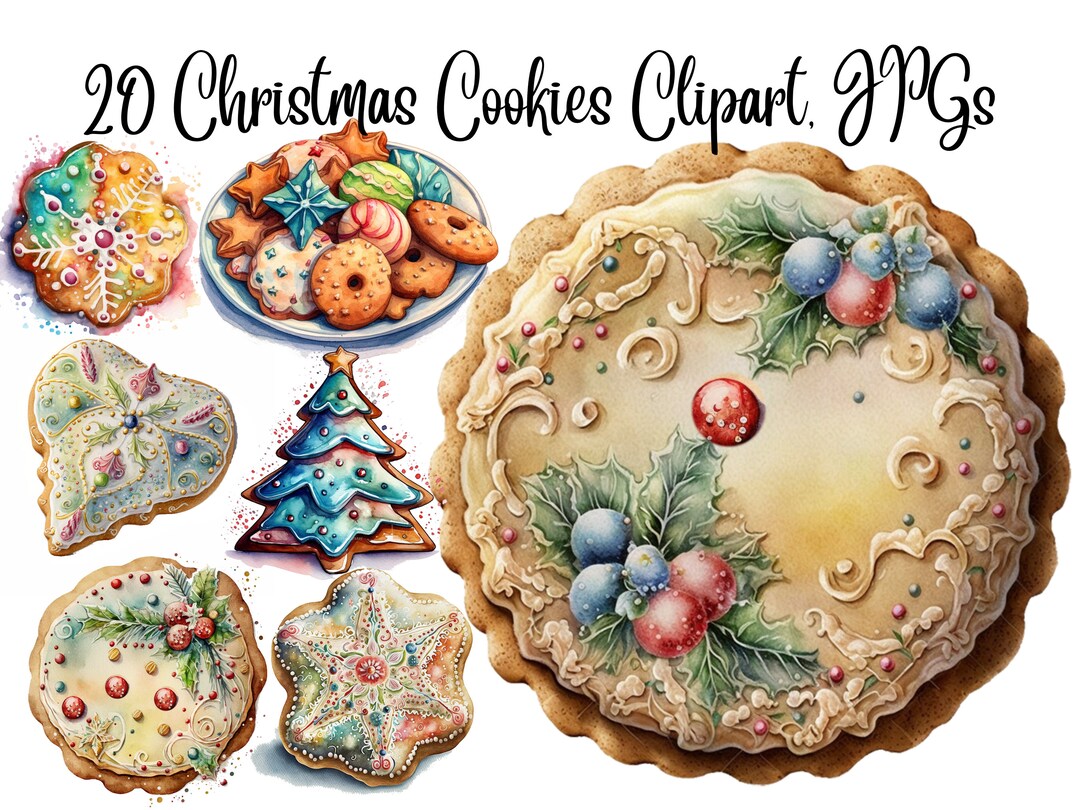 20 Christmas Cookies Clipart, Jpgs, Commercial Use,digital Download ...